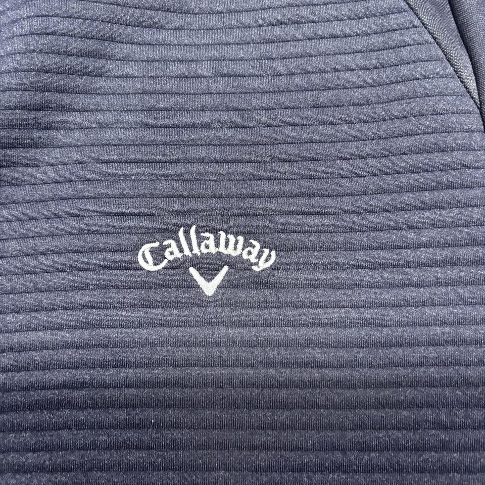 Mens Callaway Blue 1/4 Zip Golf Pullover Shirt Long Sleeve Polyester ...