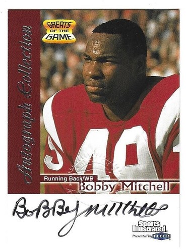 Bobby Mitchell 1999 FLEER SPORTS ILLUSTRATED NFL AUTOGRAPH CARD ...