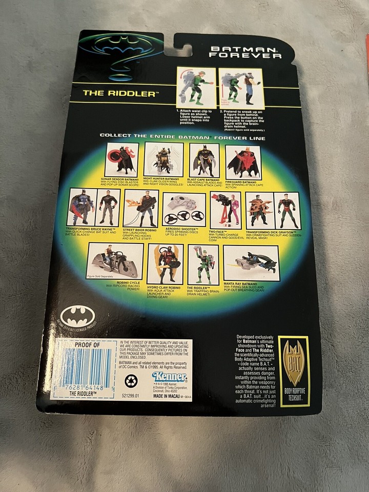 NEW Vintage 1995 Kenner Batman Forever - The Riddler Action Figure ...