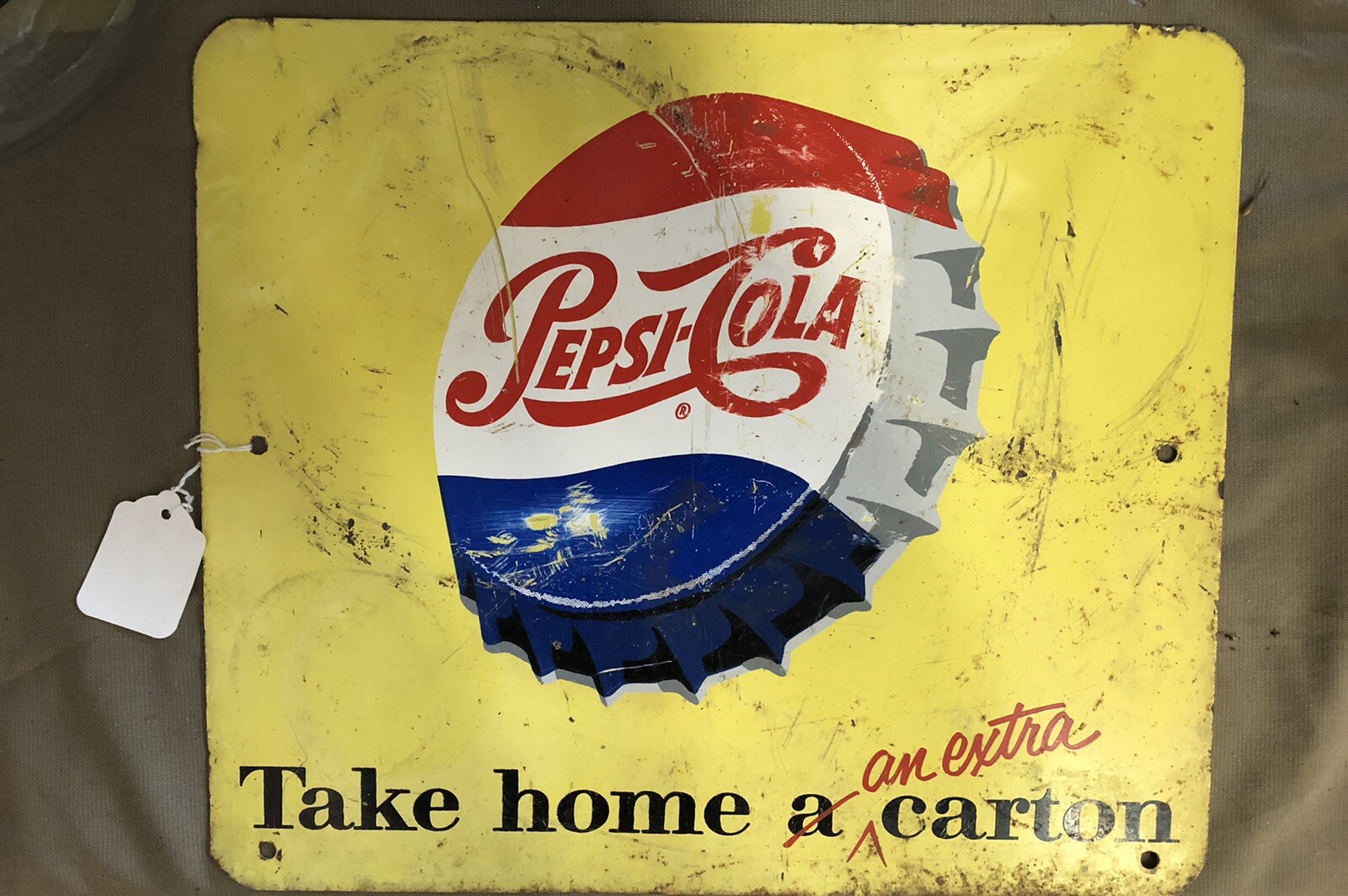 Vintage Porcelain Yellow Pepsi Sign | eBay