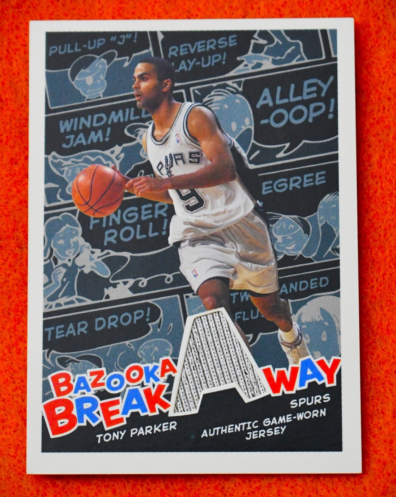 TONY PARKER 2004-05 Topps Bazooka Breakaway GAME WORN JERSEY San ...