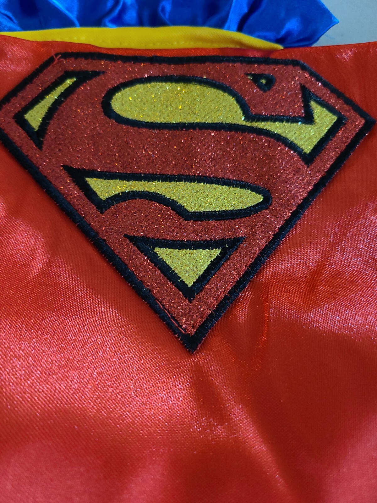 SuperGirl Cape DC Comics Glittery Halloween Costume Super Hero Dress Up ...