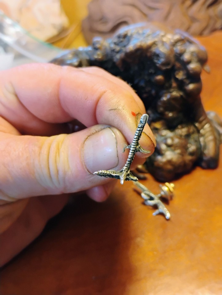 SILVER Wild Turkey foot Hat Pin Or Tie Tac Sterling SILVER TURKEY FEET ...