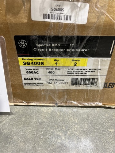 GE SG400S 400A 2/3-Pole Steel Circuit Breaker Enclosure - Gray for sale ...