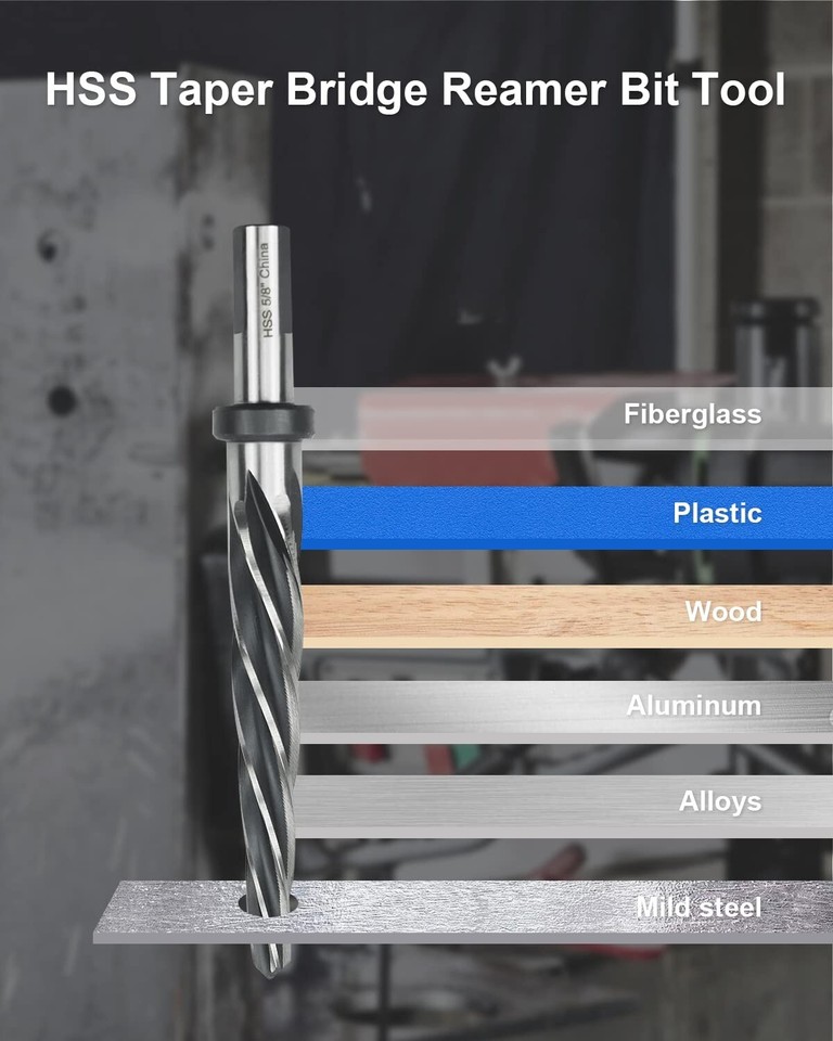4pcs HSS Taper Chucking Reamer Drill Bit Set 3/8, 1/2, 5/8, 3/4 ...