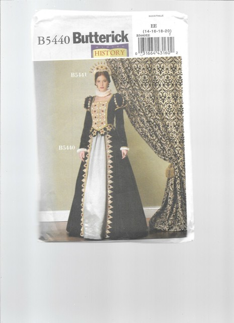Butterick Medieval History Costume Pattern Dress Skirt Belt B 4827 Miss ...