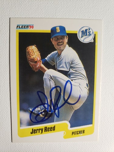 1990 Fleer Jerry Reed Autograph Card Indians Mariners Red Sox Signed ...