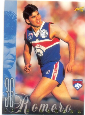 1998 Select AFL Signature series Card 36 - Jose Romero - Western ...