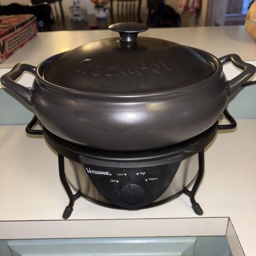 VersaWare Rival Crock Pot Slow Cooker Stoneware Stainless SC7500 5 Qt ...