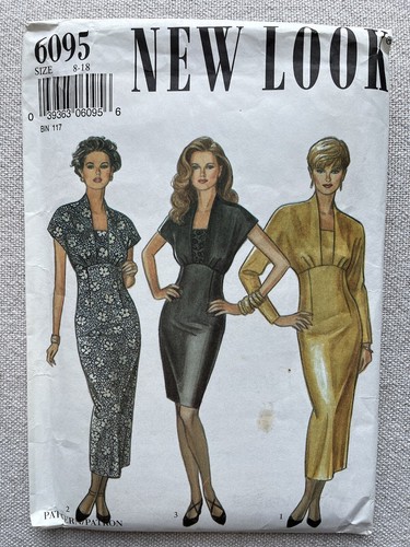 New Look Pattern 6095 Sz 8-12 Empire Waist Dress Elevated Sheath Grow ...