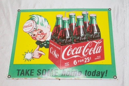 Coca Cola Take Some Home Today Sign 11" x 8-1/2" | eBay