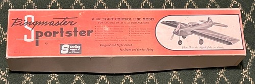 VIntage Sterling Ringmaster Sportster C/L (or R/C) Model Airplane Kit S ...