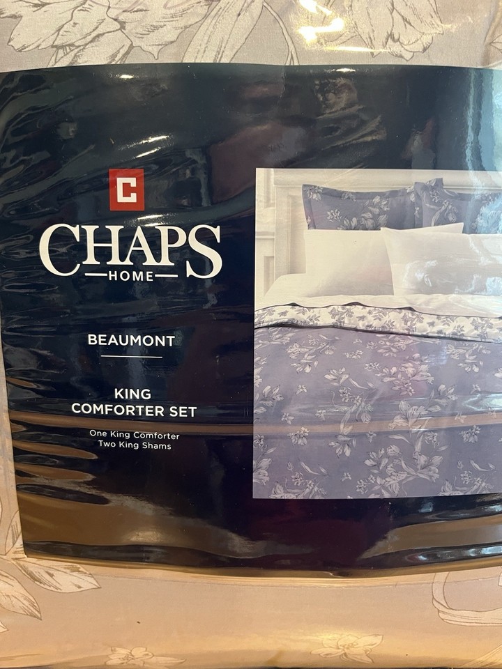Chaps Ralph Lauren Comforter King Set Beaumont Gray White Reversible ...