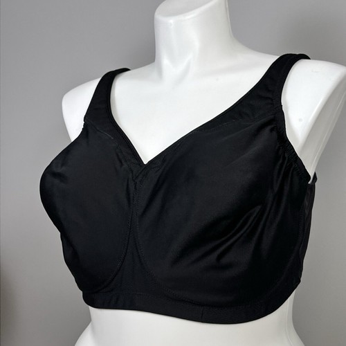 Glamorise Size 50DD Magic Lift Ultimate High Support Sports Bra Black ...