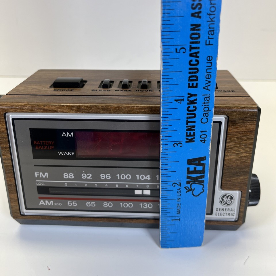 Rare | Vintage 80’s GE ALARM AM/FM CLOCK RADIO MODEL 7-4601A Wood Grain ...