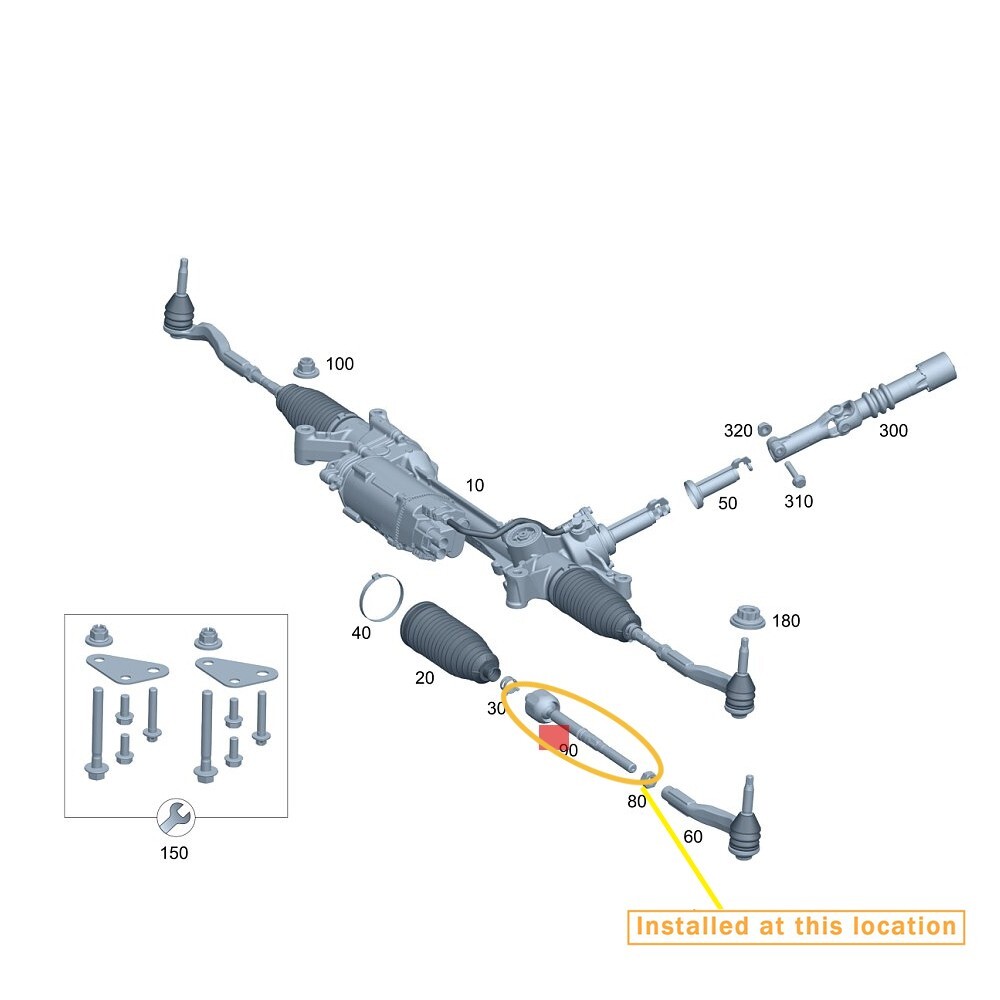 For Mercedes Benz C E AMG Inner Tie Rod Ball Joint OEM:2054600405 | eBay