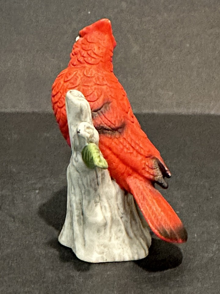 Vintage Lefton Cardinal Sitting On A Branch Hand Painted Figurine | eBay