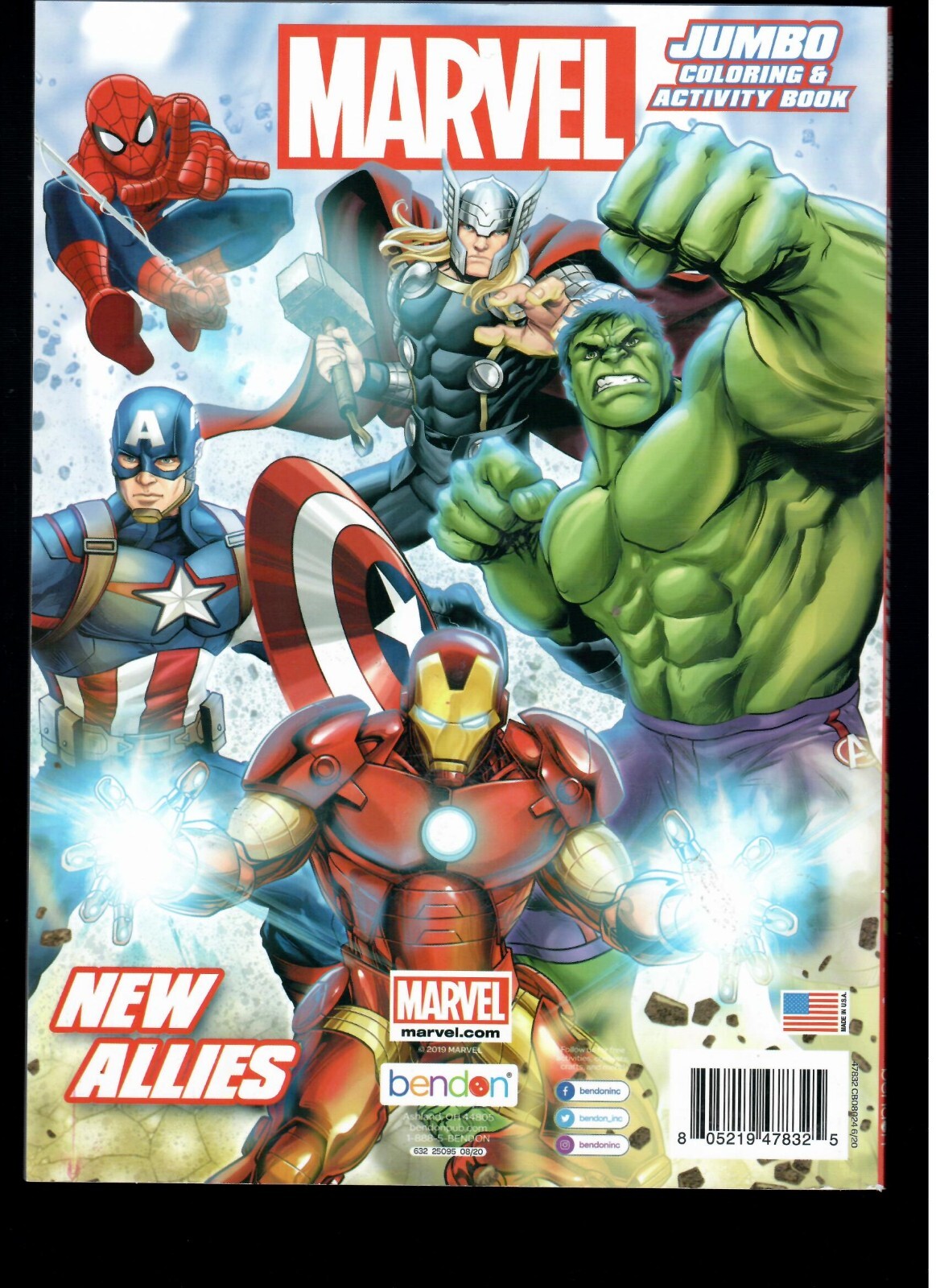 Marvel Jumbo coloring & activity book: New Allies (Bendon, 2020) tear ...