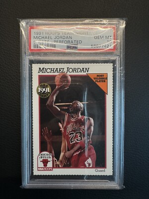1991 NBA Hoops Team Night - Michael Jordan Sheets Perforated PSA 10 Gem ...