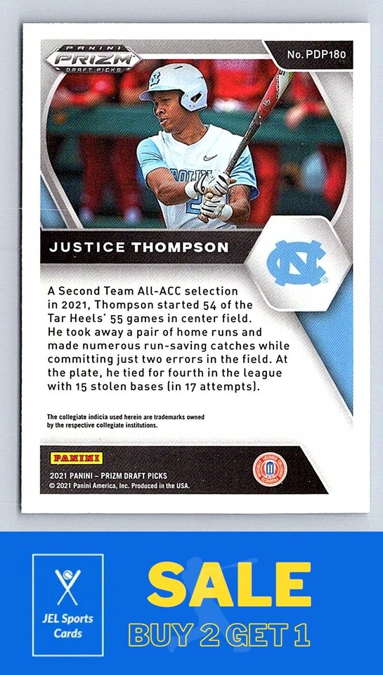 2021 Panini Prizm Draft Picks #PDP180 Justice Thompson | eBay