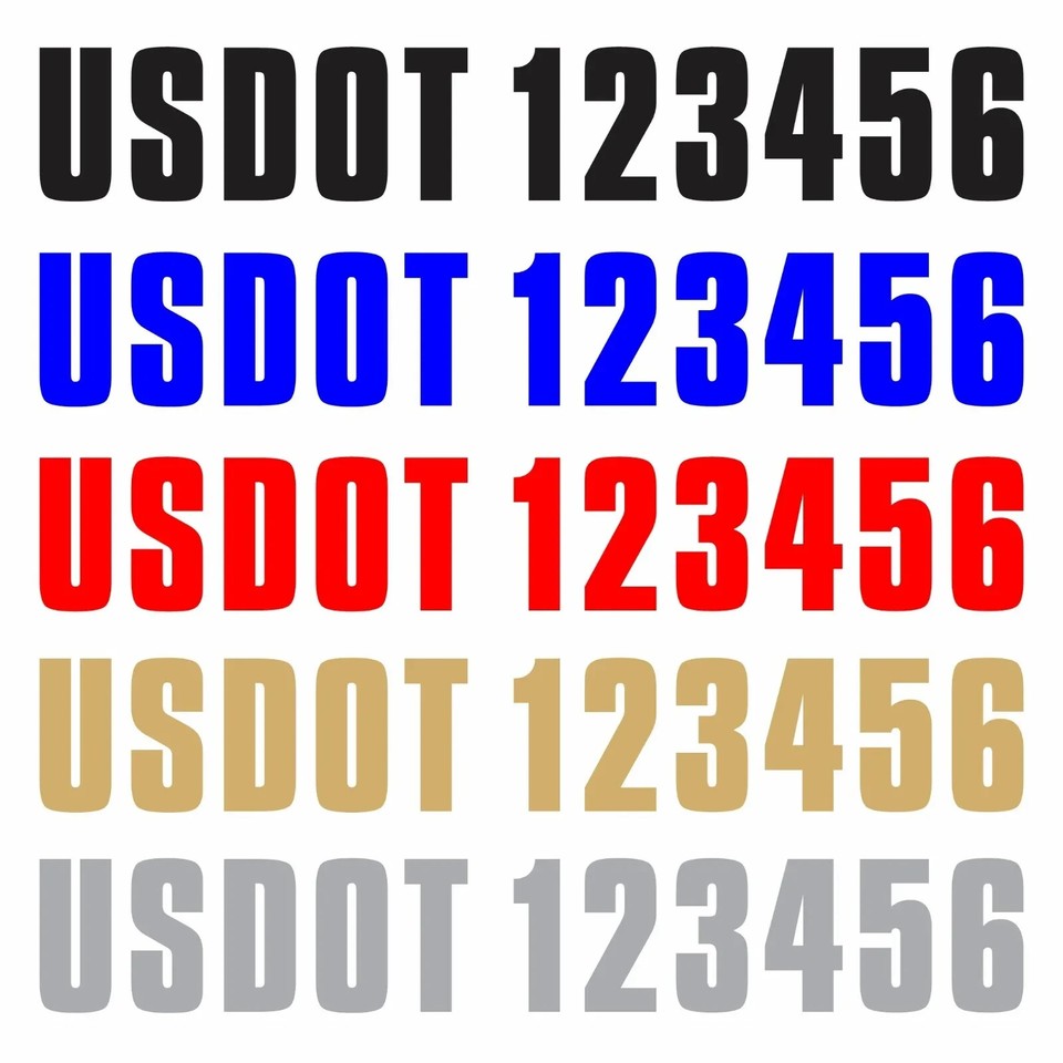 2x USDOT Vinyl Numbers Custom Stickers Decals Truck Semi US DOT ...