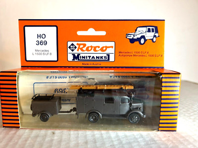 ROCO #369 Mercedes L1500 S LF 8 Fire Truck w/Trailer "Olive" H.O. 1:87 ...
