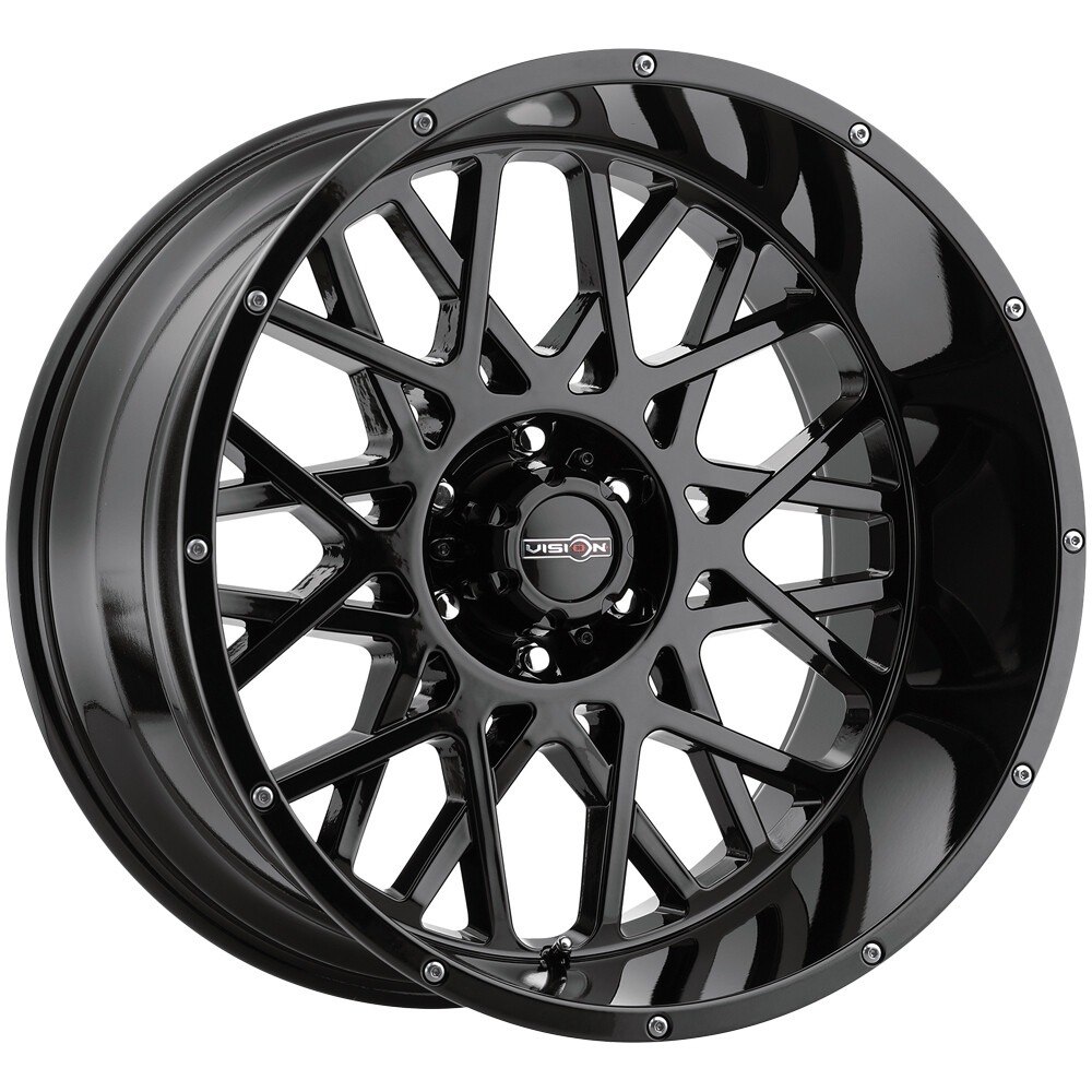 (Set of 4) Vision 412 Rocker 18x9 6x135 +12mm Gloss Black Wheels Rims ...