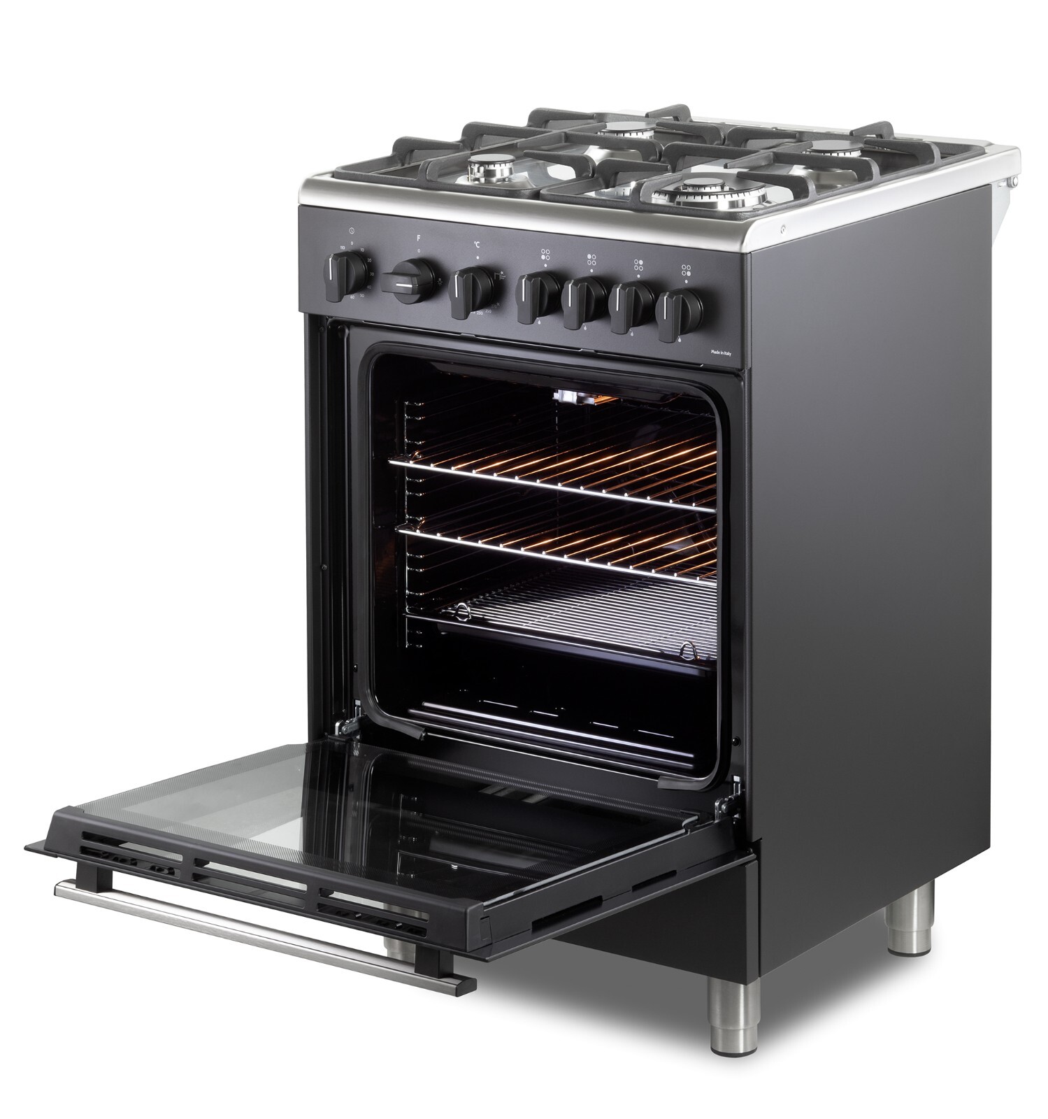 DeLonghi DSC 626 G-1 BL 60cm Modern Single Cavity Gas Range-Style ...