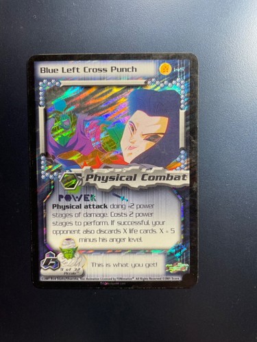 DBZ CCG Blue Left Cross Punch 145 Rare LIMITED Foil Holo Cell Saga ...