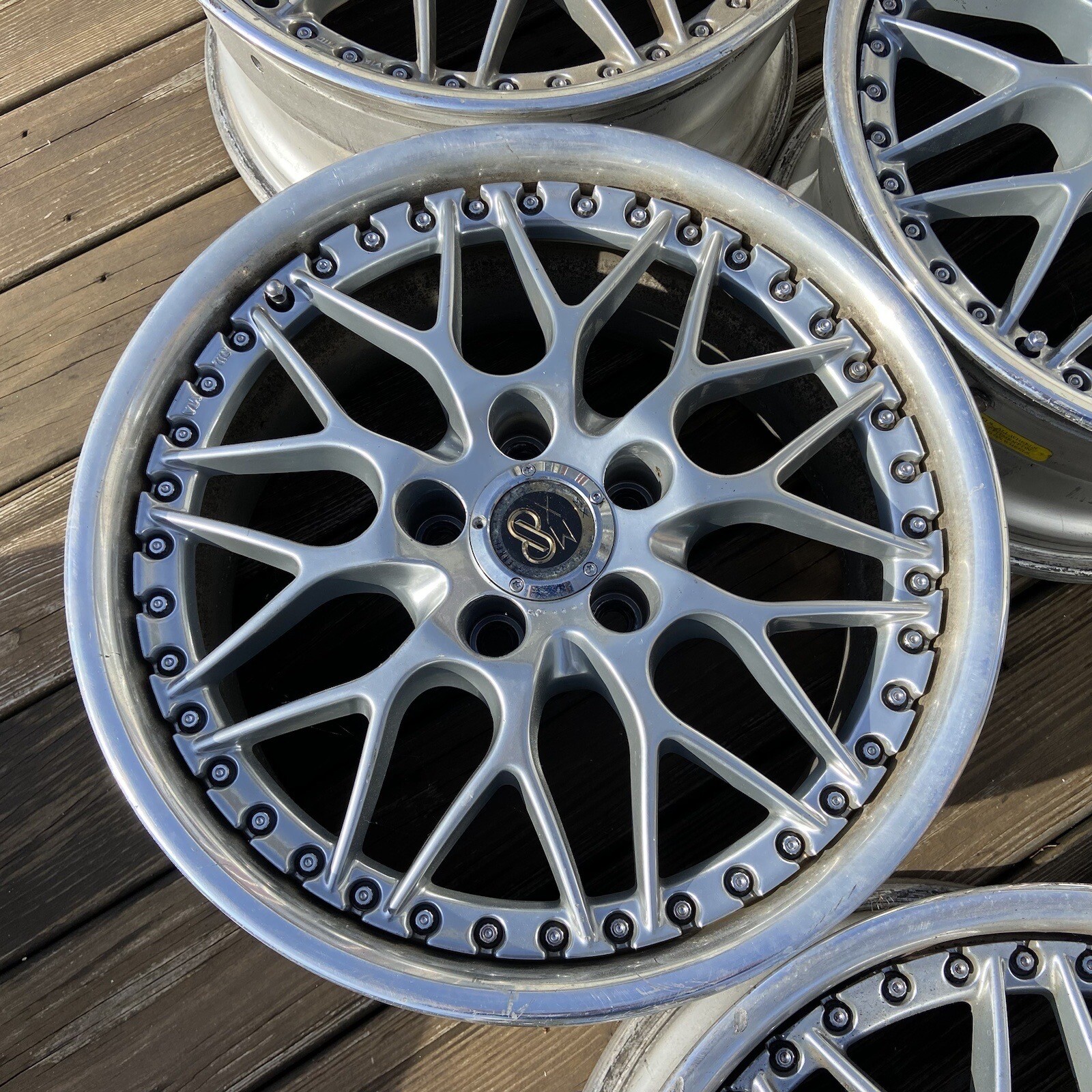 17x8 Enkei Aegis Mesh JDM Wheels 3pc +37 Hi Disk 5x112 VW AUDI Wheels ...