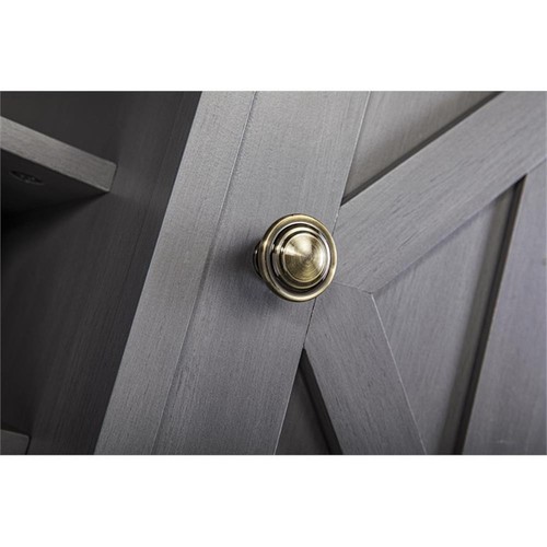 Pemberly Row 47 in. Gray Wood Bar Cabinet w/ Brushed Nickel Knobs | eBay