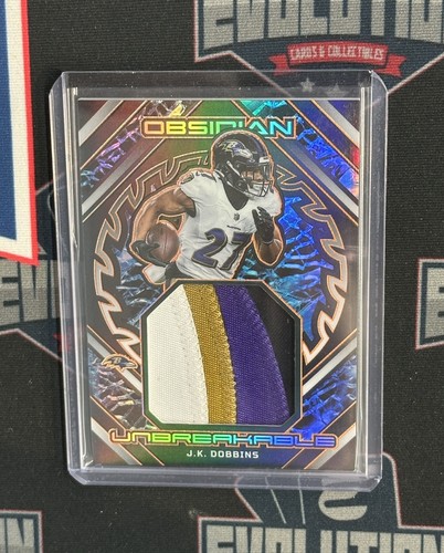 2023 Panini Obsidian J.K. Dobbins /49 Unbreakable 4 Clr SICK PATCH # ...