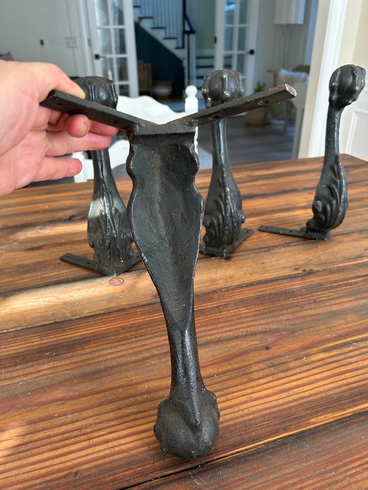 Cast Iron Claw Foot Black Ball Furniture Leg Black Finish 4 set | eBay