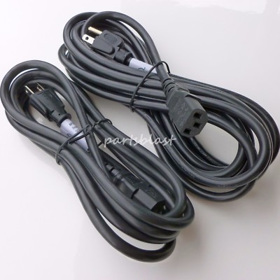 (2) Lot 15', 10' Long HEAVY DUTY Amplifier FENDER POWER CORDS AMP Cable ...