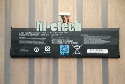 Genuine GMS-C40 Battery For Razer Blade Pro 2013 2015 17" RZ09-00991101 ...