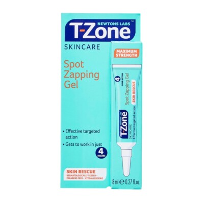T-ZONE SPOT ZAPPING GEL ANTIBACTERIAL ACNE SKIN TEA TREE WITCH HAZEL ...