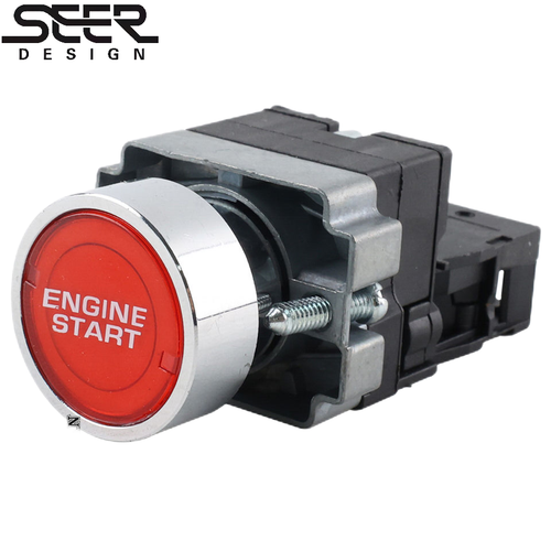 LED Racing Car Engine Power Start 12V10A Push Button Ignition Red ...