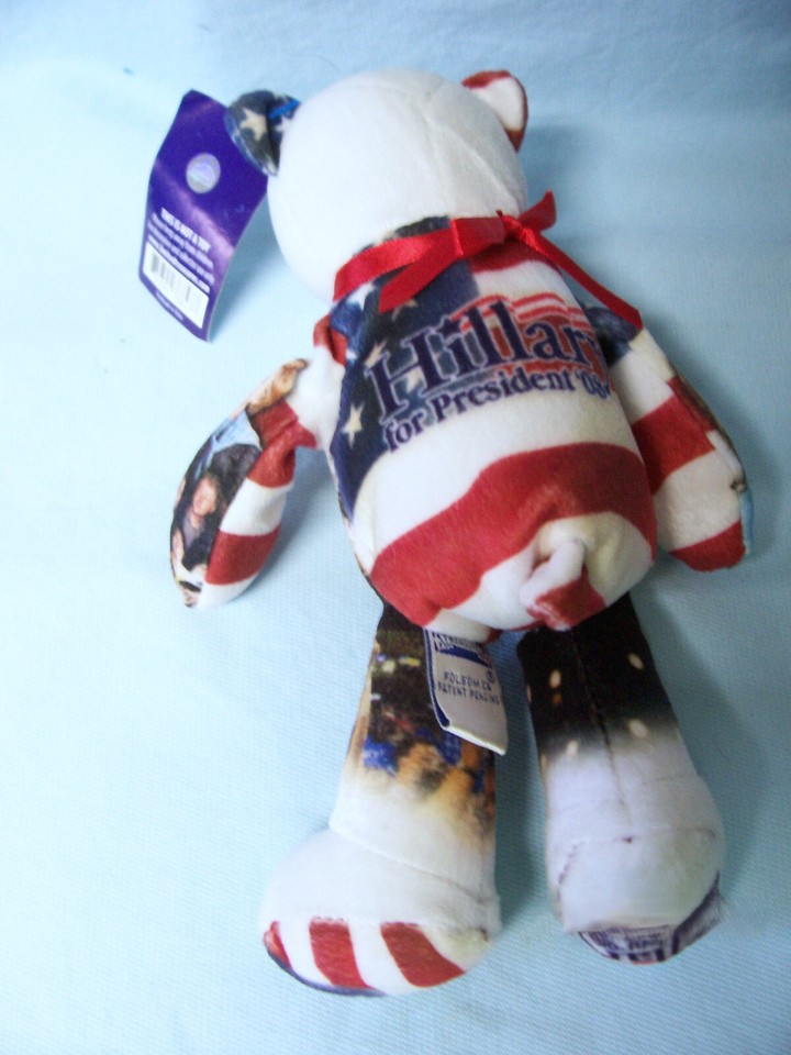 POLITICAL BEAR HILLARY CLINTON Collectible 9" Plush Bear Ltd Treasures ...