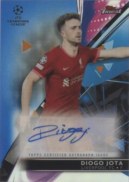 2021-22 Topps Finest UCL - Autographs Blue Refractor #BA-DJ Diogo Jota ...