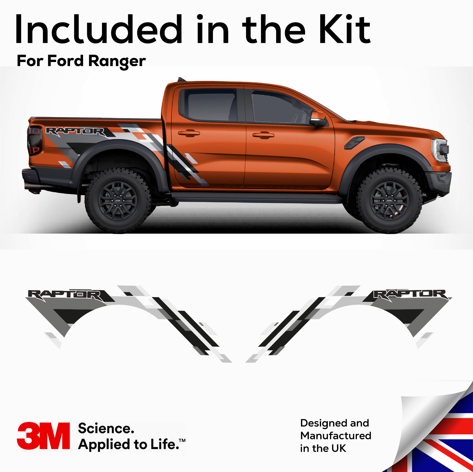 Ford Ranger Raptor Decal Sticker Kit Geometric Camo FULL KIT 3m (2019 ...