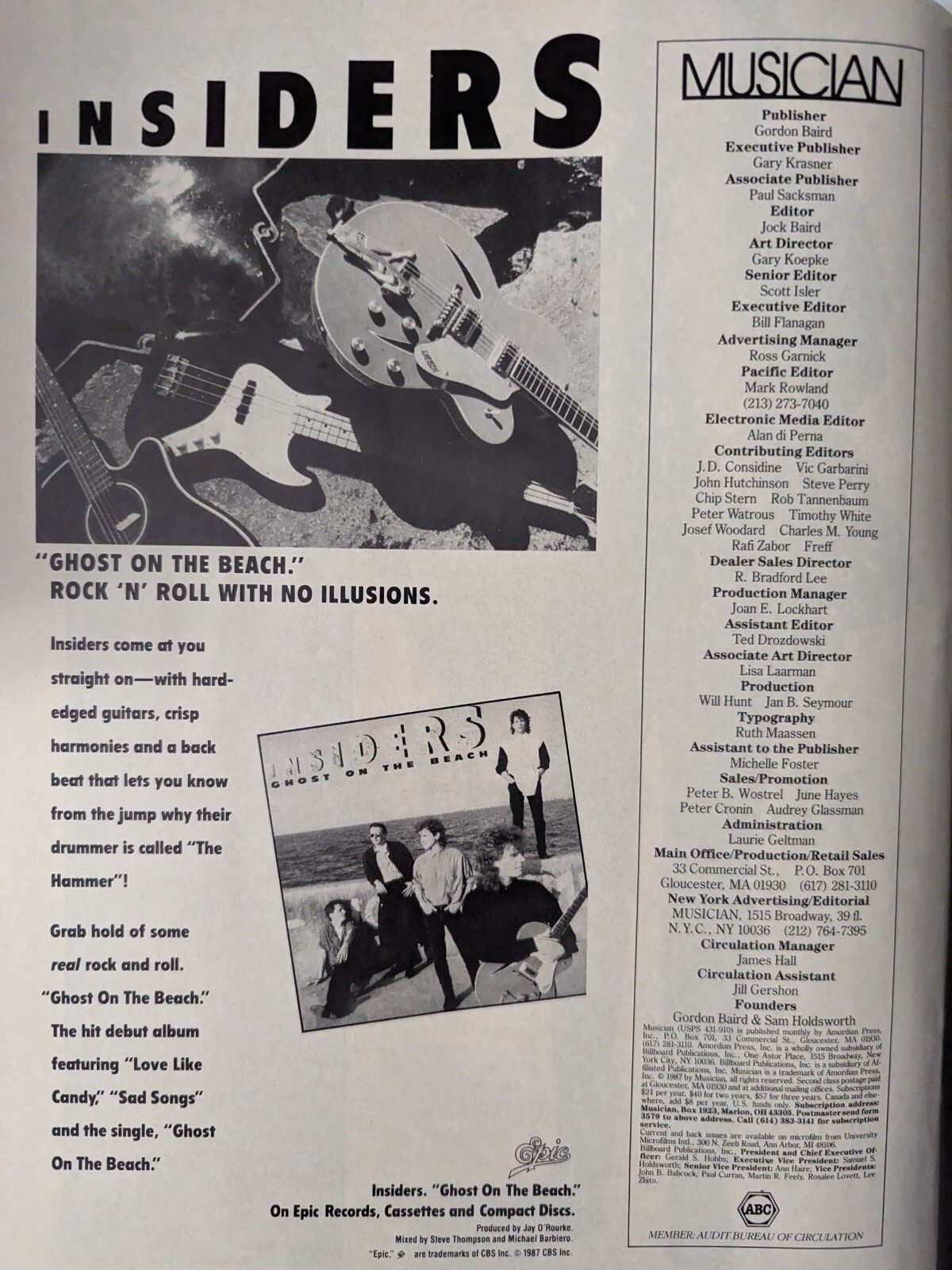 Musician Magazine November 1987 George Harrison, Michael Jackson, Neil ...