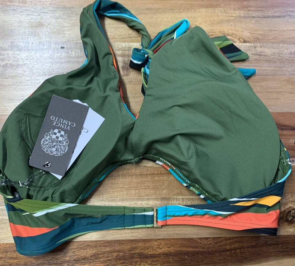 Vince Camuto Medium Printed Cross-Front Bikini Top Multi New | eBay