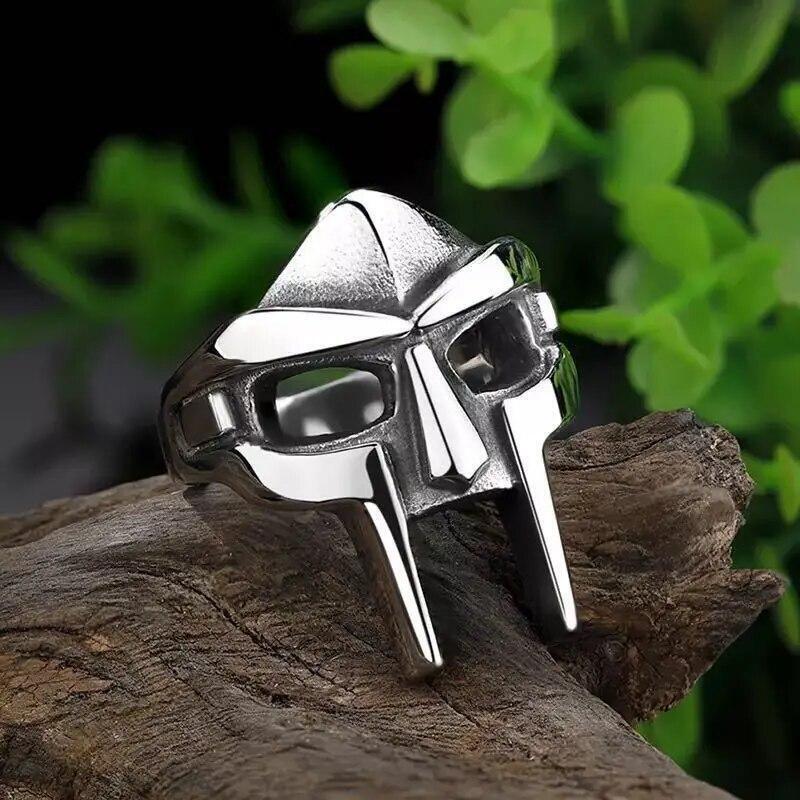 Mf Doom Mask Gladiator Style Stainless Steel Ring Silver Stainless Size ...