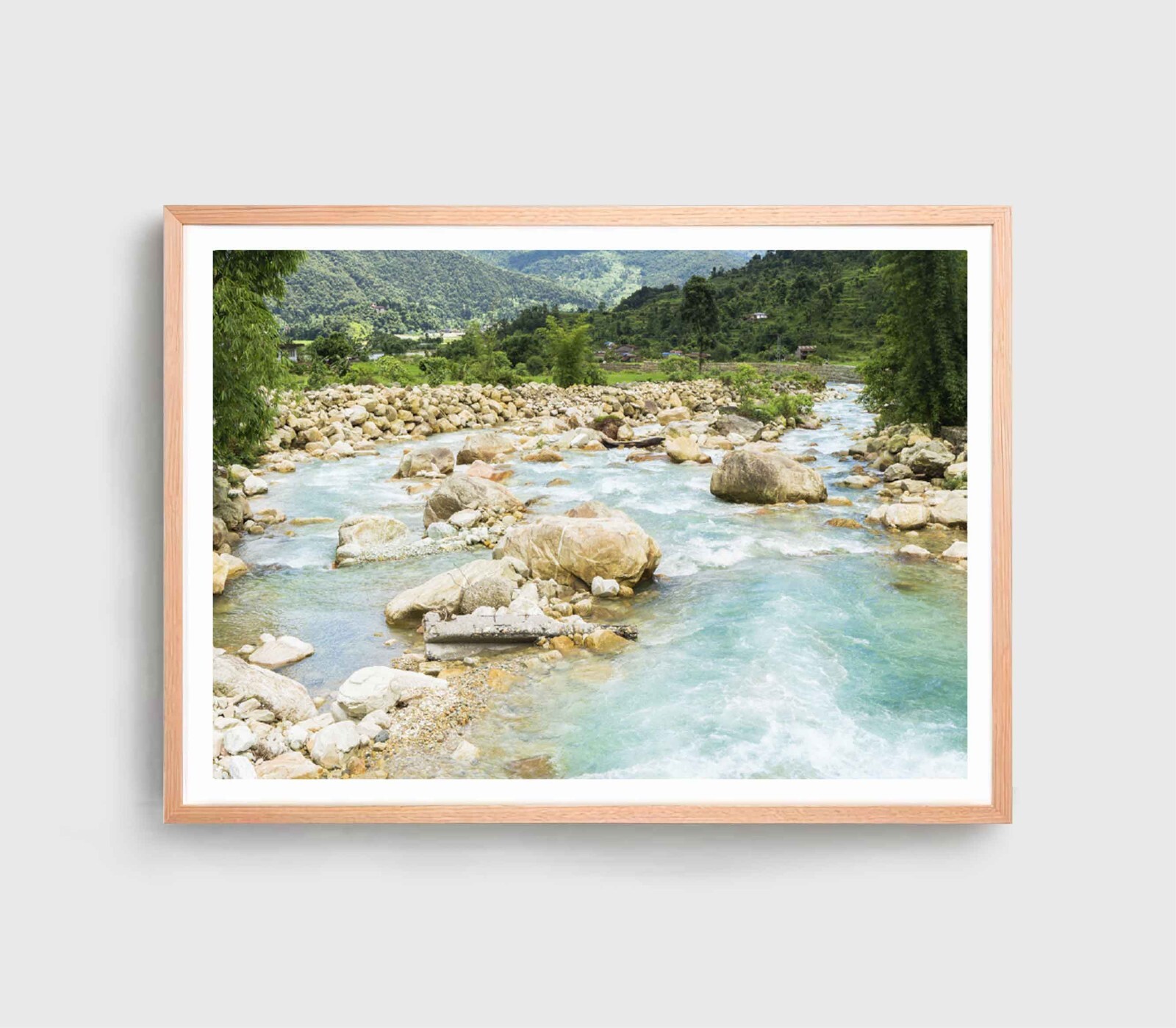 Rocky River Print, Wall Art, Mountains Framed River Wall Art, Natural ...