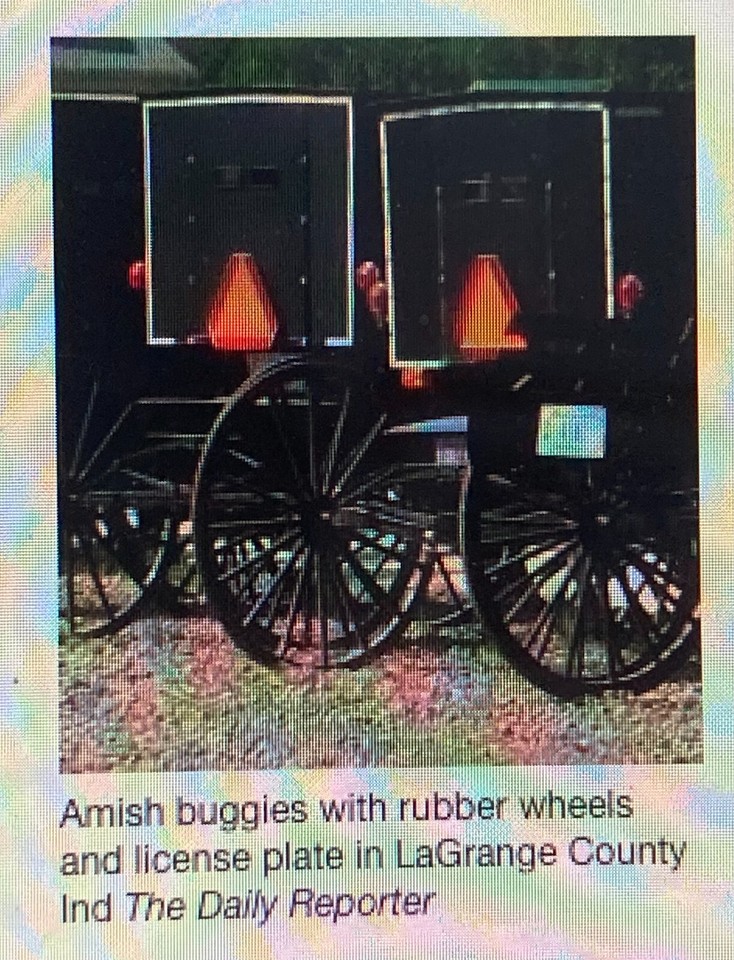 NOBLE INDIANA 1973 AMISH HORSE DRAWN BUGGY LICENSE PLATE ARTS & CRAFTS ...