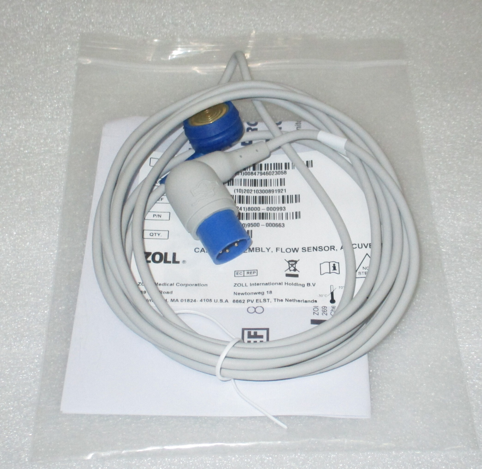 Zoll AccuVent BVM Sensor Cable Assembly for X-Series Advanced 8000 ...
