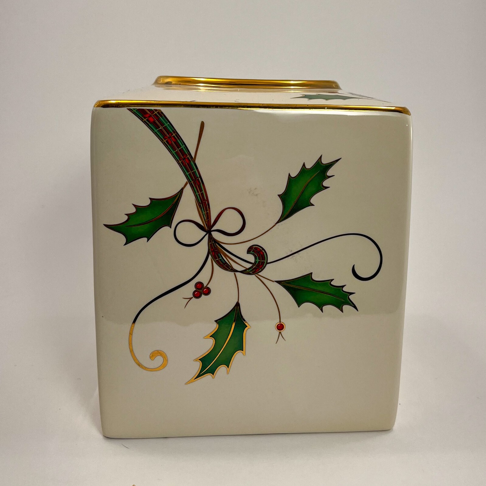 Lenox HOLIDAY NOUVEAU Tissue Box Cover Holiday Collection Holly Like N ...
