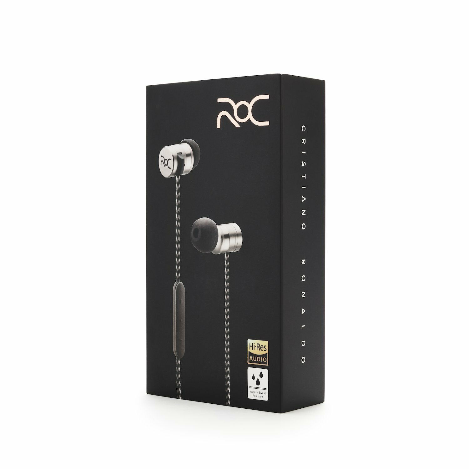 ROC Model III by Cristiano Ronaldo Wired Sport Earbuds w Mic SILVER NEW ...