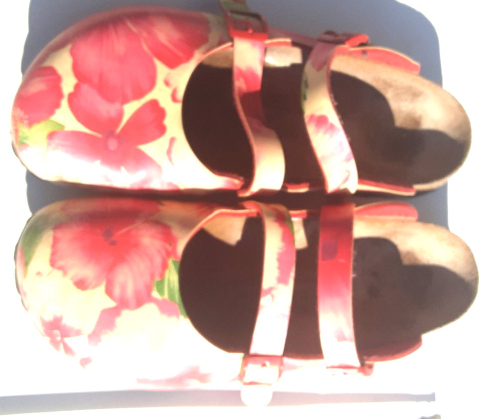 Birkenstock Birki's Dorian Clog Mule Red Floral Pattern Women's Size 6 ...