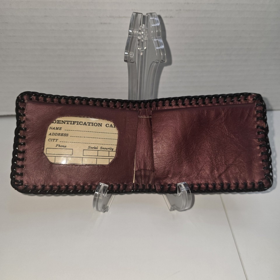 Vintage Hand Tooled Leather Men’s Wallet Duck Hunter Bifold Handmade ...